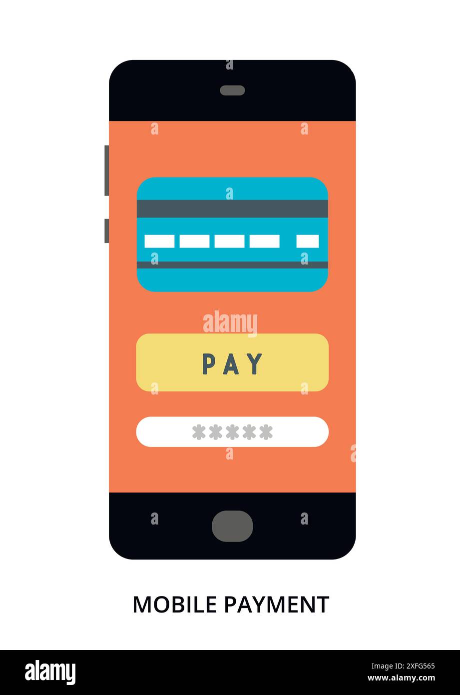 Mobile Payment concept on black smartphone with different user ...