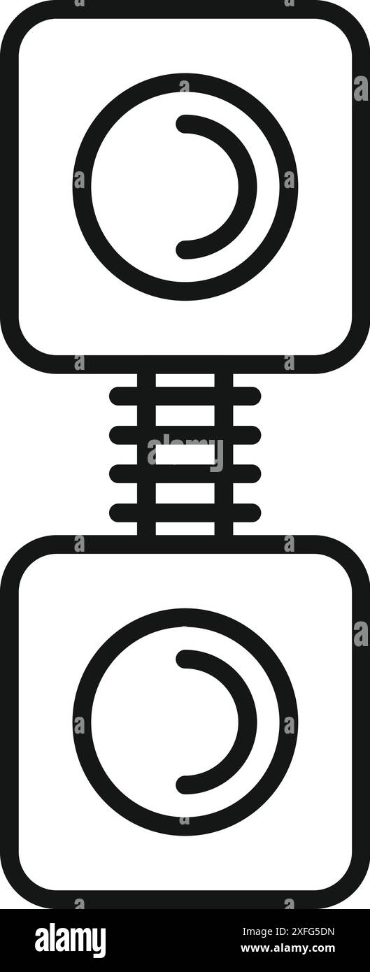 Simple outline icon style illustration representing blockchain ...