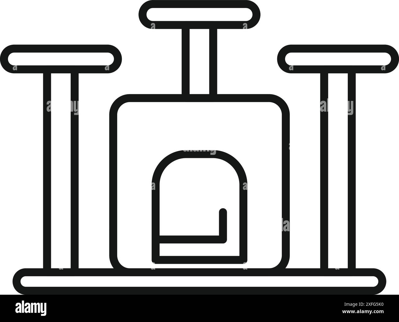 Line drawing of a cat tree with scratching posts, offering a ...