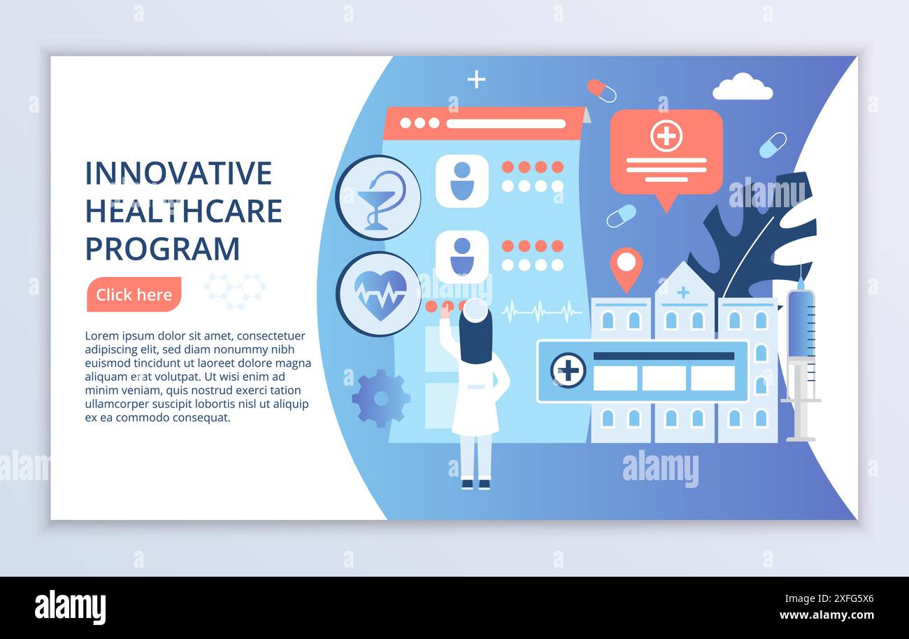 Creative website template of Innovative Healthcare Program concept ...