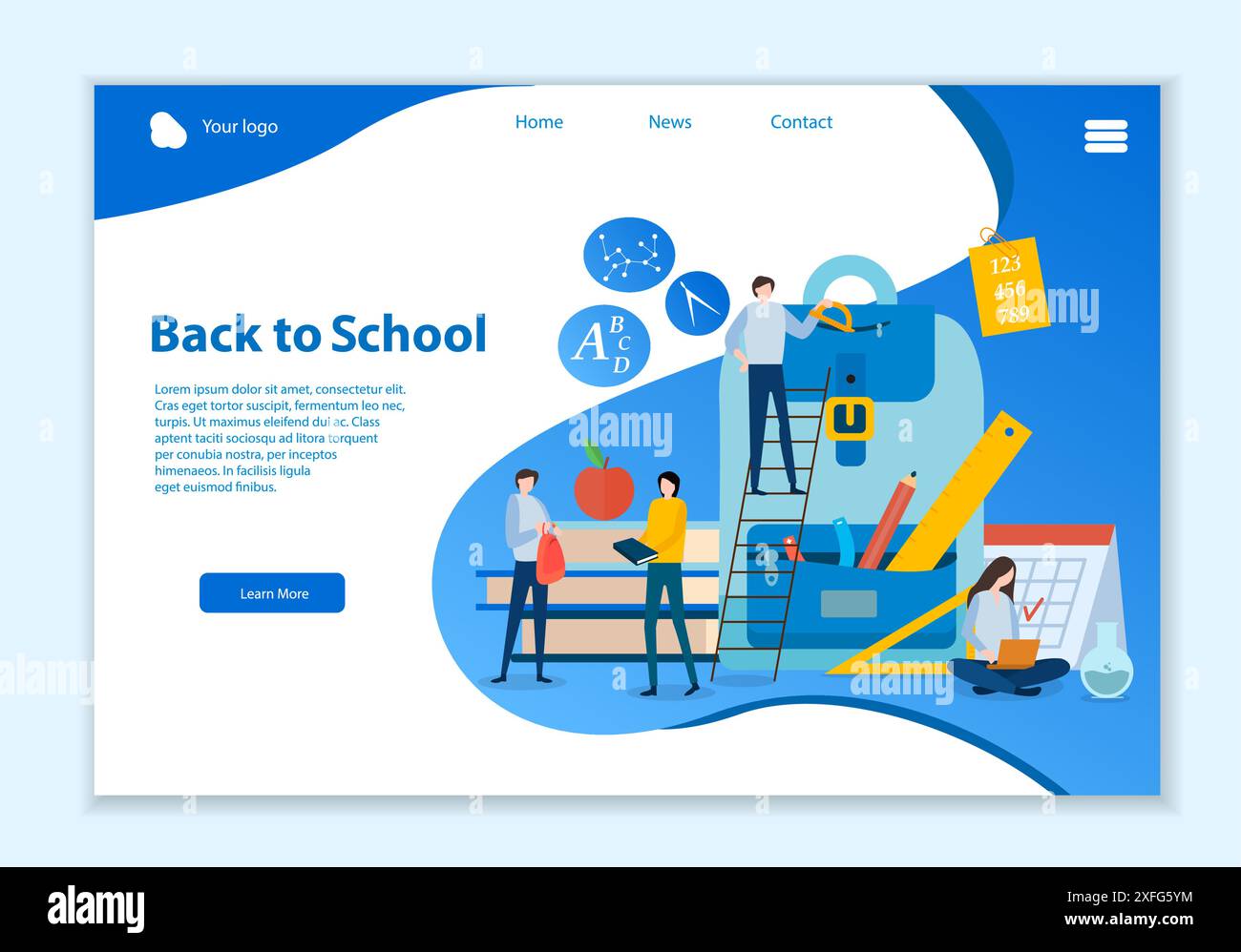 Back to school vector website template hi-res stock photography and ...