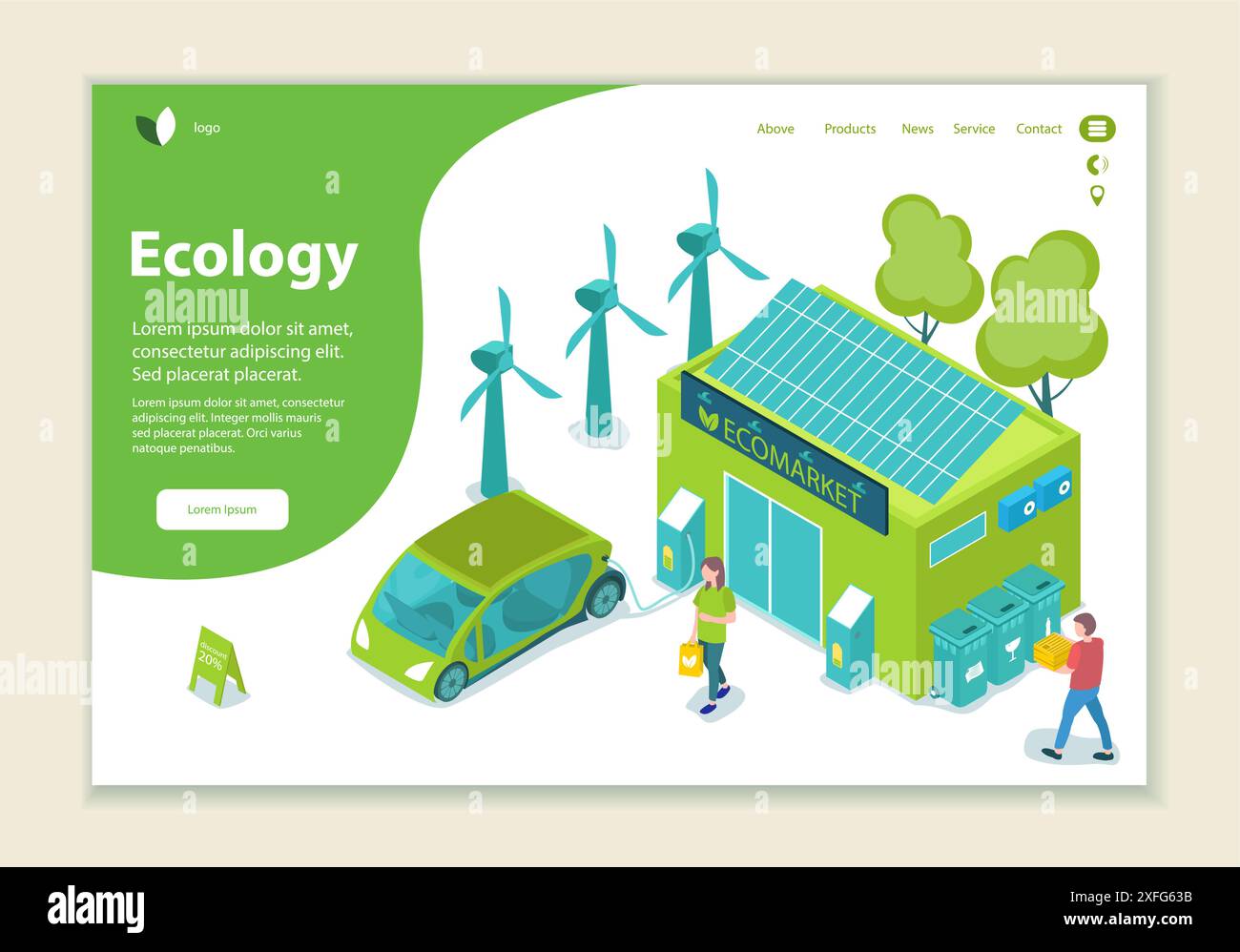 Concept of ecology problem, generation and saving green energy, website ...