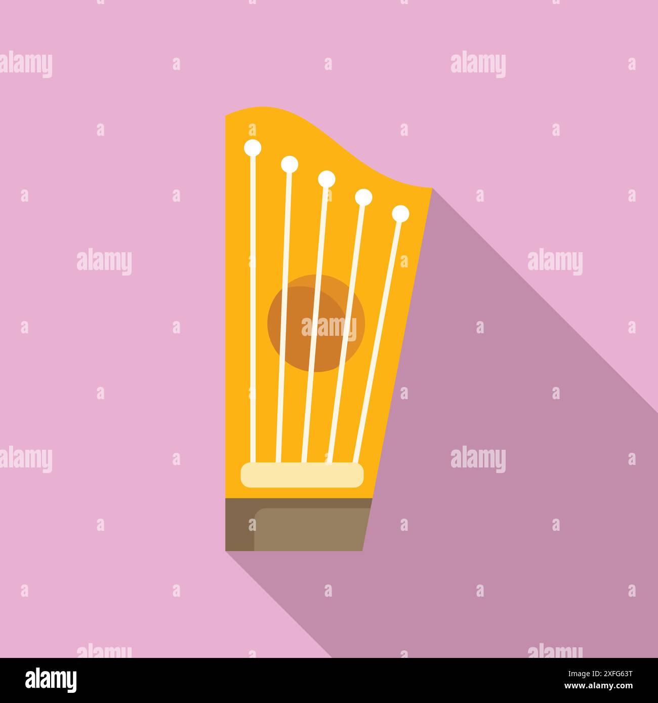 Ancient greek kithara string instrument standing up on a pink ...