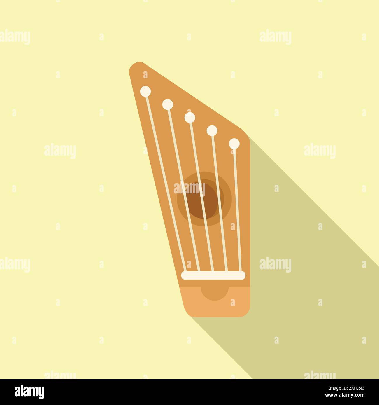 Traditional wooden gusli, a stringed musical instrument, is waiting to ...