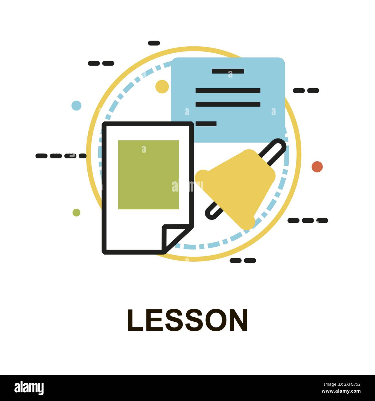 Modern flat line design vector illustration, concept of lesson for ...