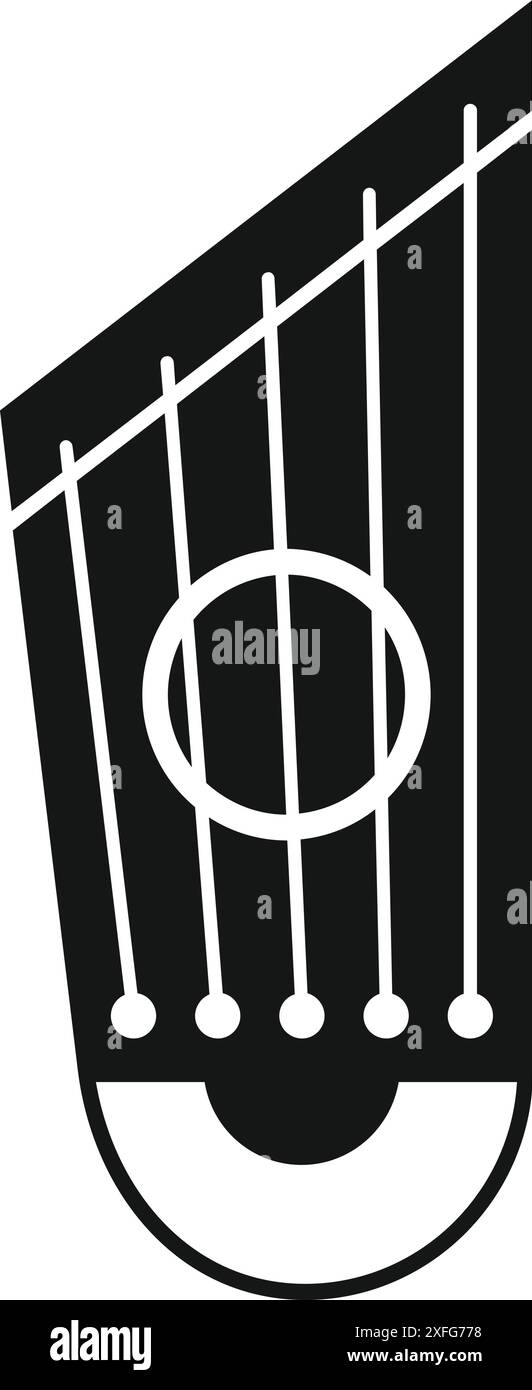 Black and white illustration of a gusli, a traditional russian plucked ...