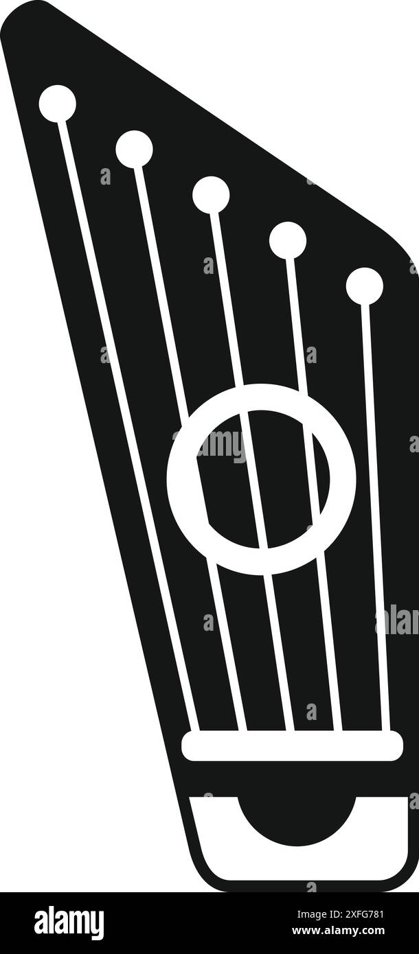 Black and white gusli traditional folk music instrument icon showing ...