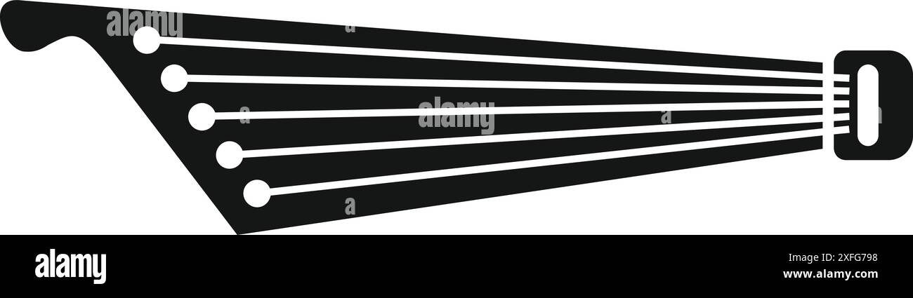 Black ancient greek kithara string instrument silhouette icon isolated ...