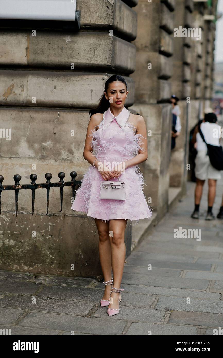 Paris, France. 27th June, 2024. Street style, Lama Alakeel arriving at ...