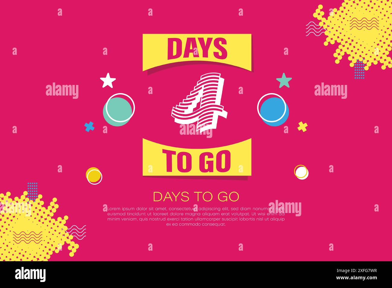 Four Days To Go Badges and Stickers. 4 Days Countdown left days banner ...