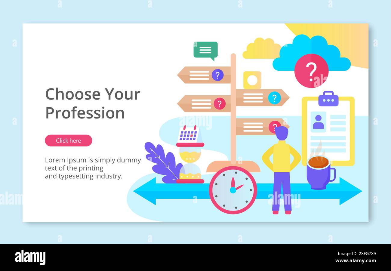 Concept of Choose your Profession, modern flat line design vector ...