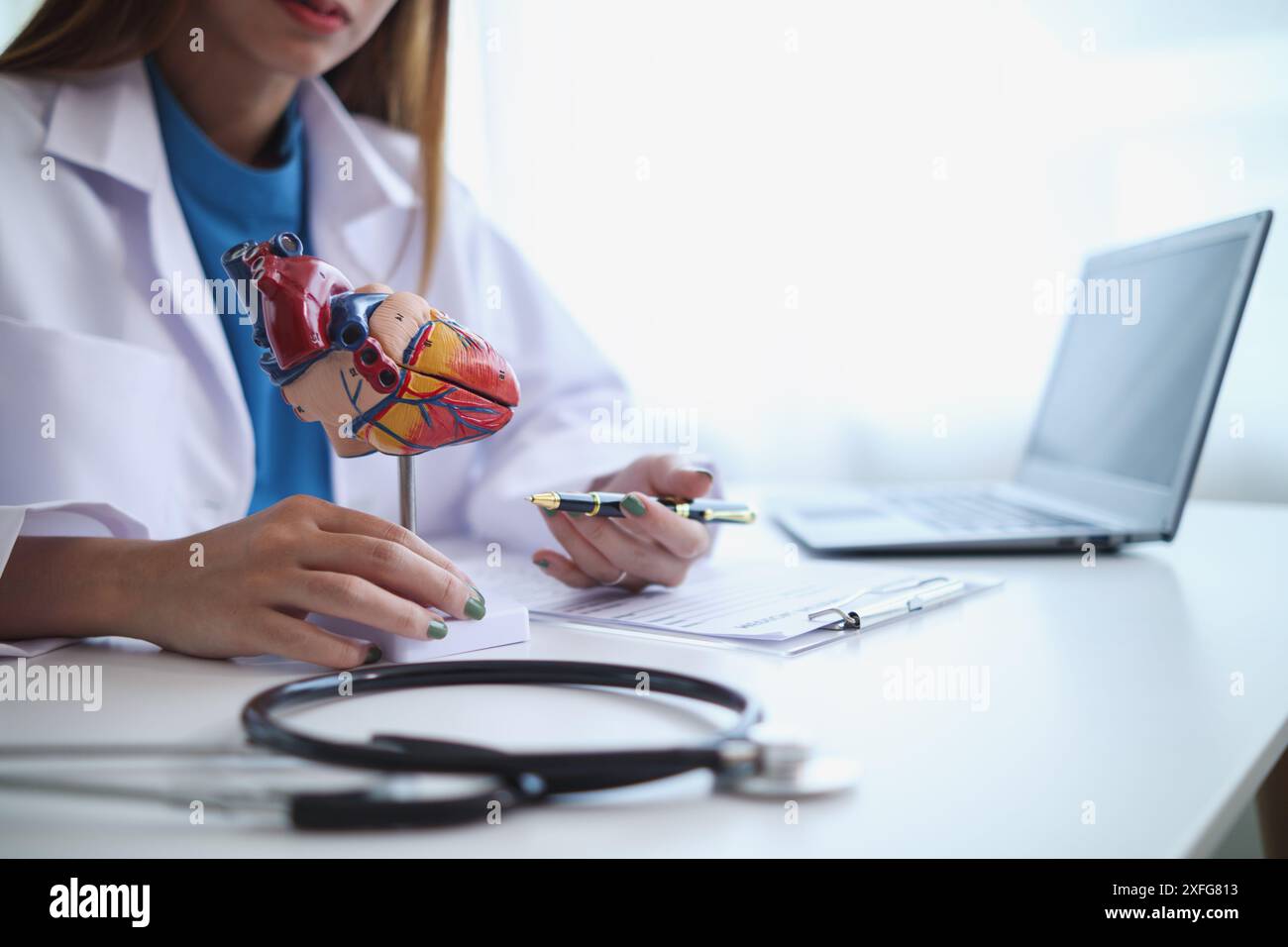 realistic looking heart model in hands of doctor is symbol of campaign ...