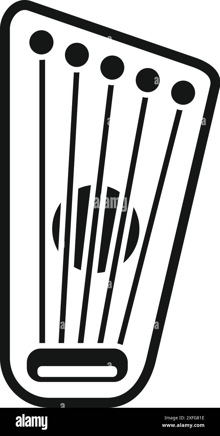 Black and white icon of a gusli, a traditional slavic stringed musical ...