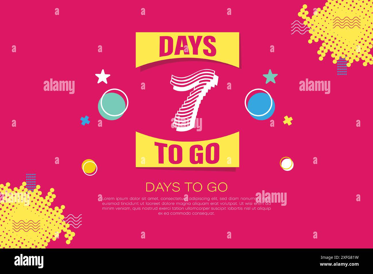 Seven Days To Go Badges and Stickers. 7 Days Countdown left days banner. Number Count To Go ...