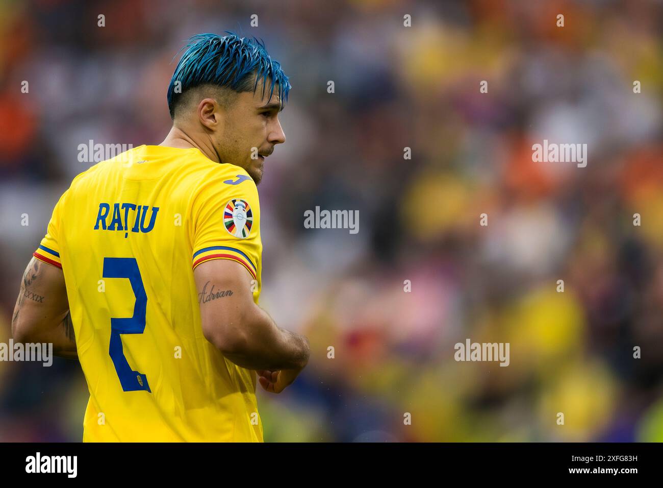 Munich, Germany. 2 July 2024. Andrei Ratiu of Romania looks on during ...