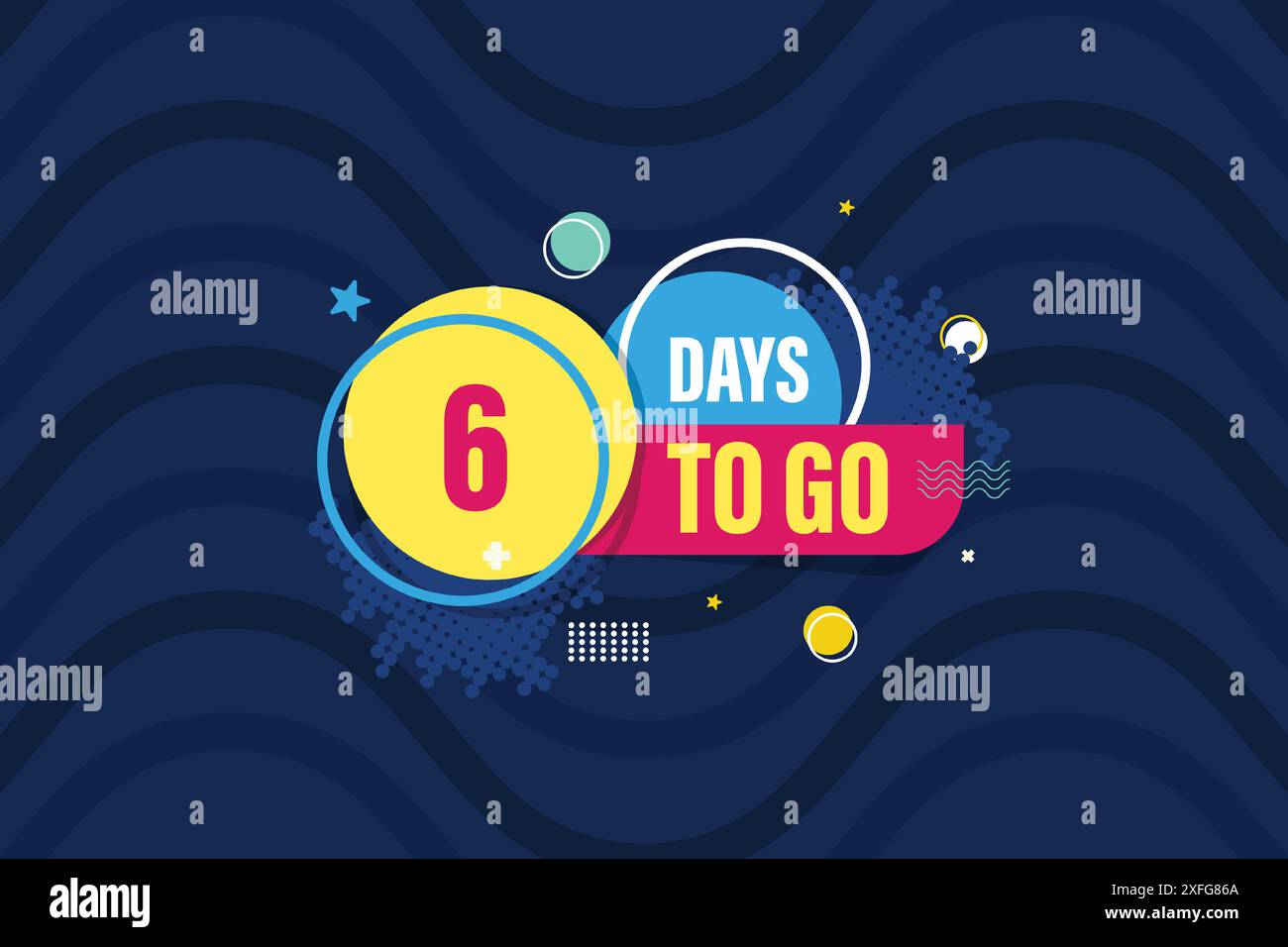 Six Days To Go Badges and Stickers. 6 Days Countdown left days banner ...