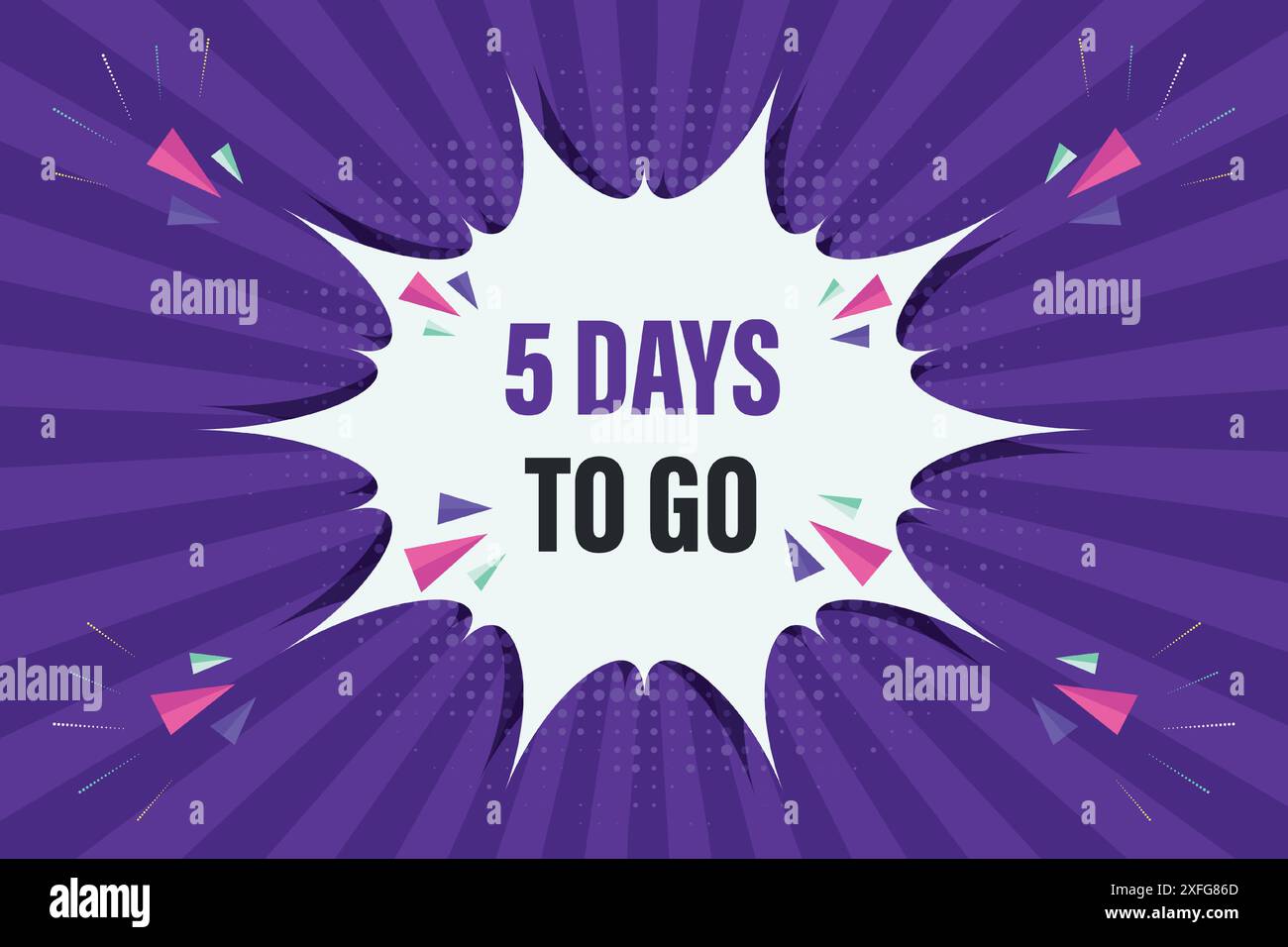 Five Days To Go Badges and Stickers. 5 Days Countdown left days banner ...