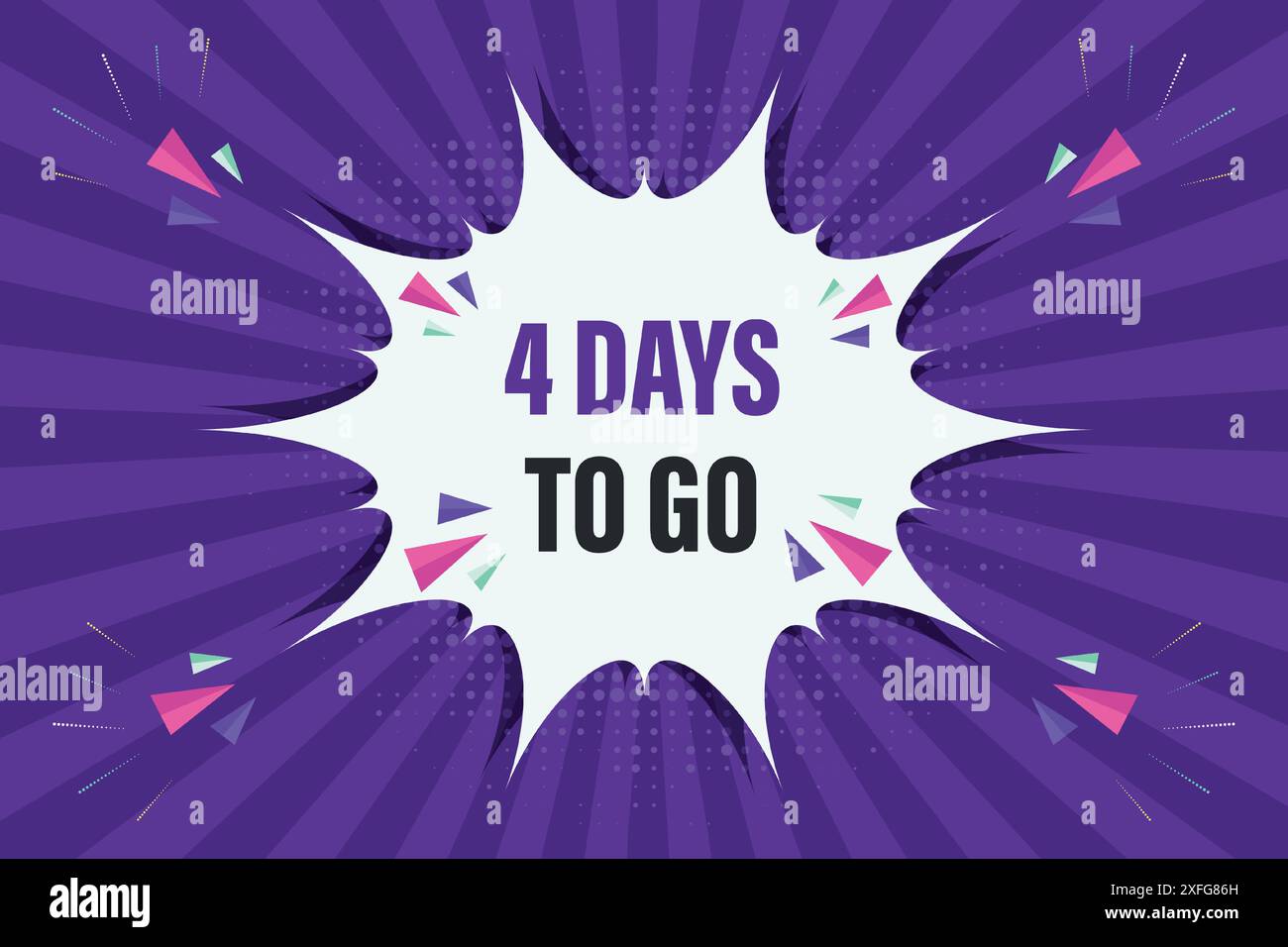 Four Days To Go Badges and Stickers. 4 Days Countdown left days banner ...