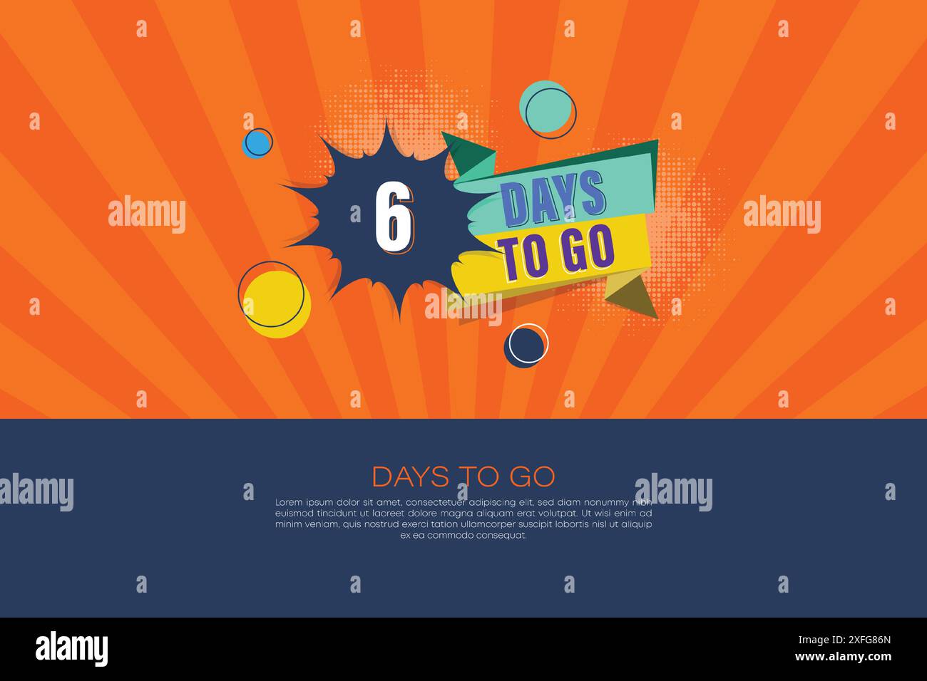 Six Days To Go Badges and Stickers. 6 Days Countdown left days banner ...