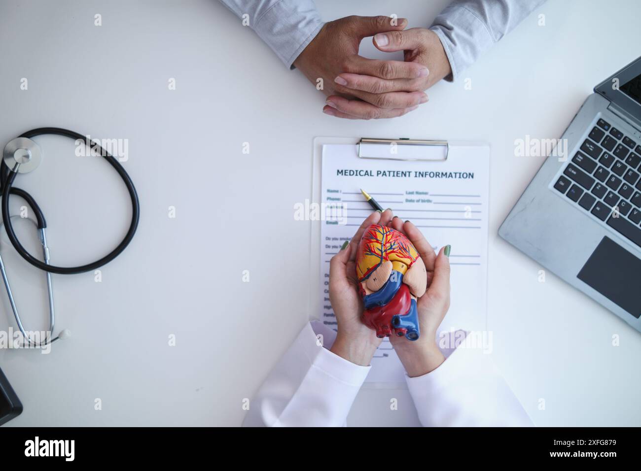 realistic looking heart model in hands of doctor is symbol of campaign ...