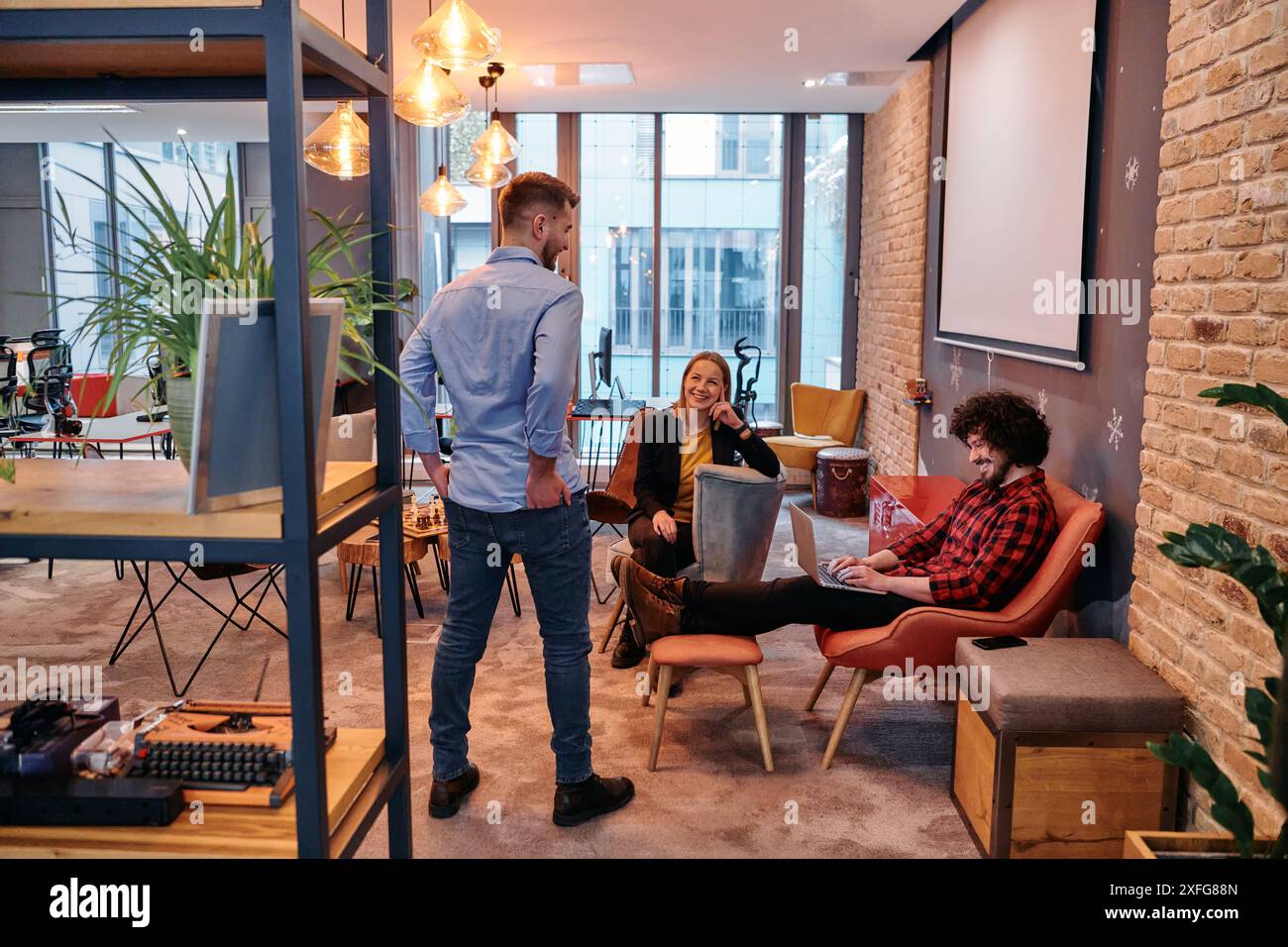 Office Colleagues Enjoying Break Time Together Stock Photo - Alamy