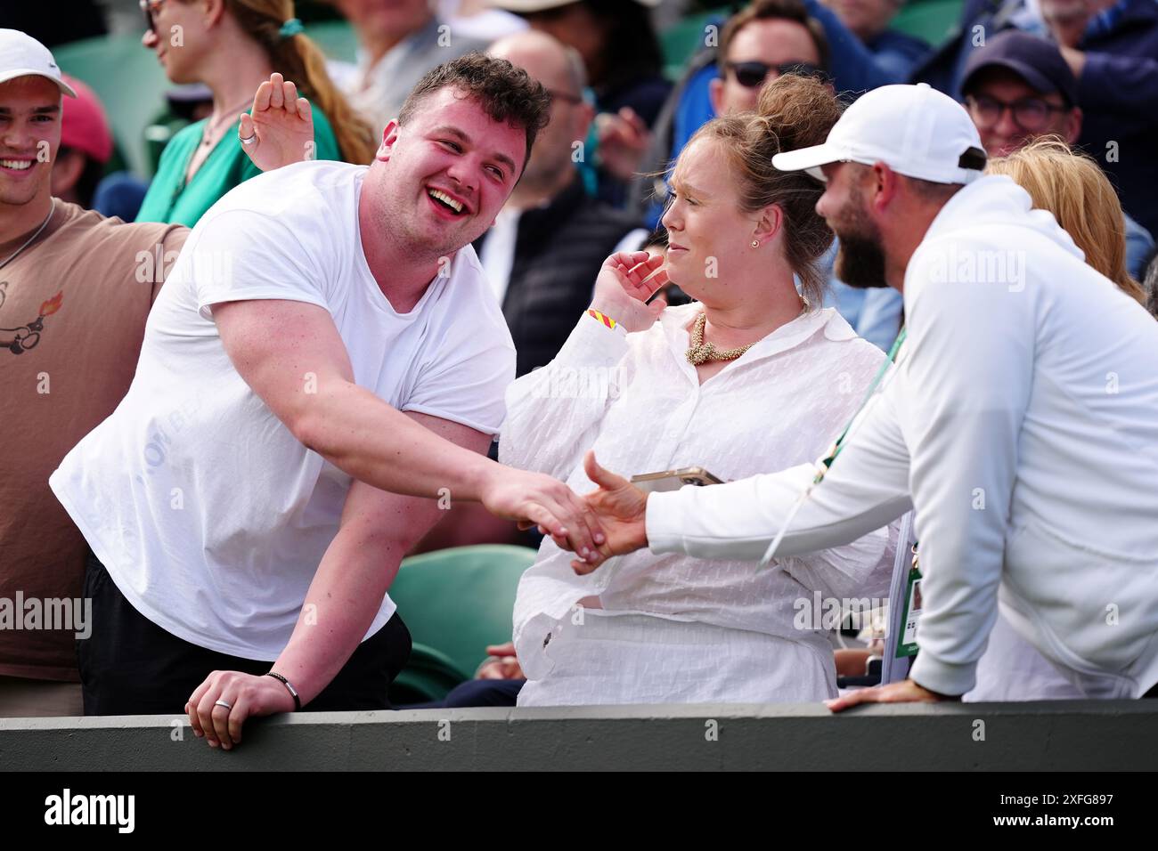 Sonay Kartal's partner, Luke Ogbourn on day three of the 2024 Wimbledon ...