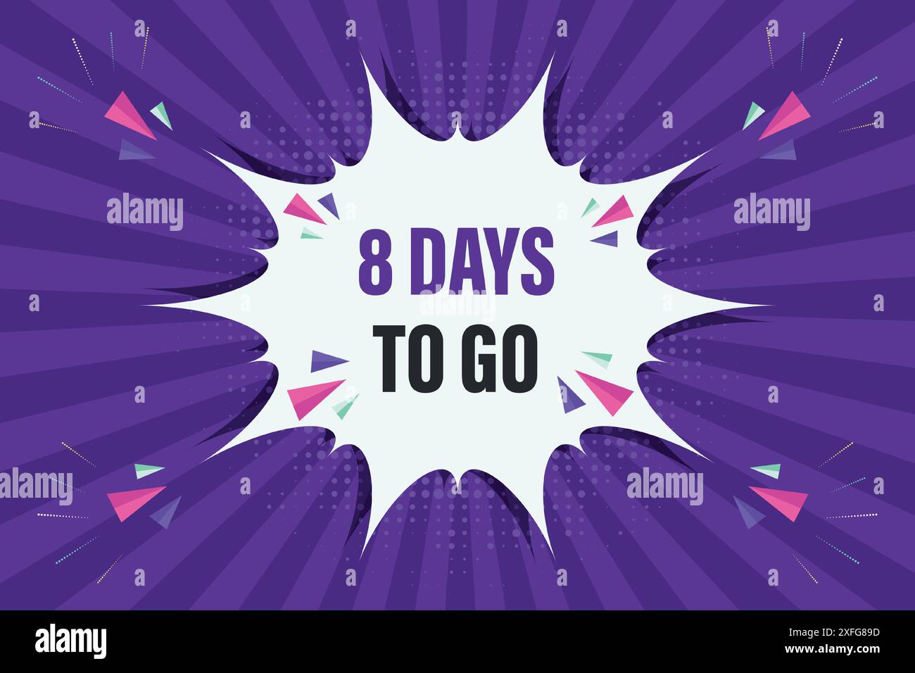 Eight Days To Go Badges and Stickers. 8 Days Countdown left days banner ...