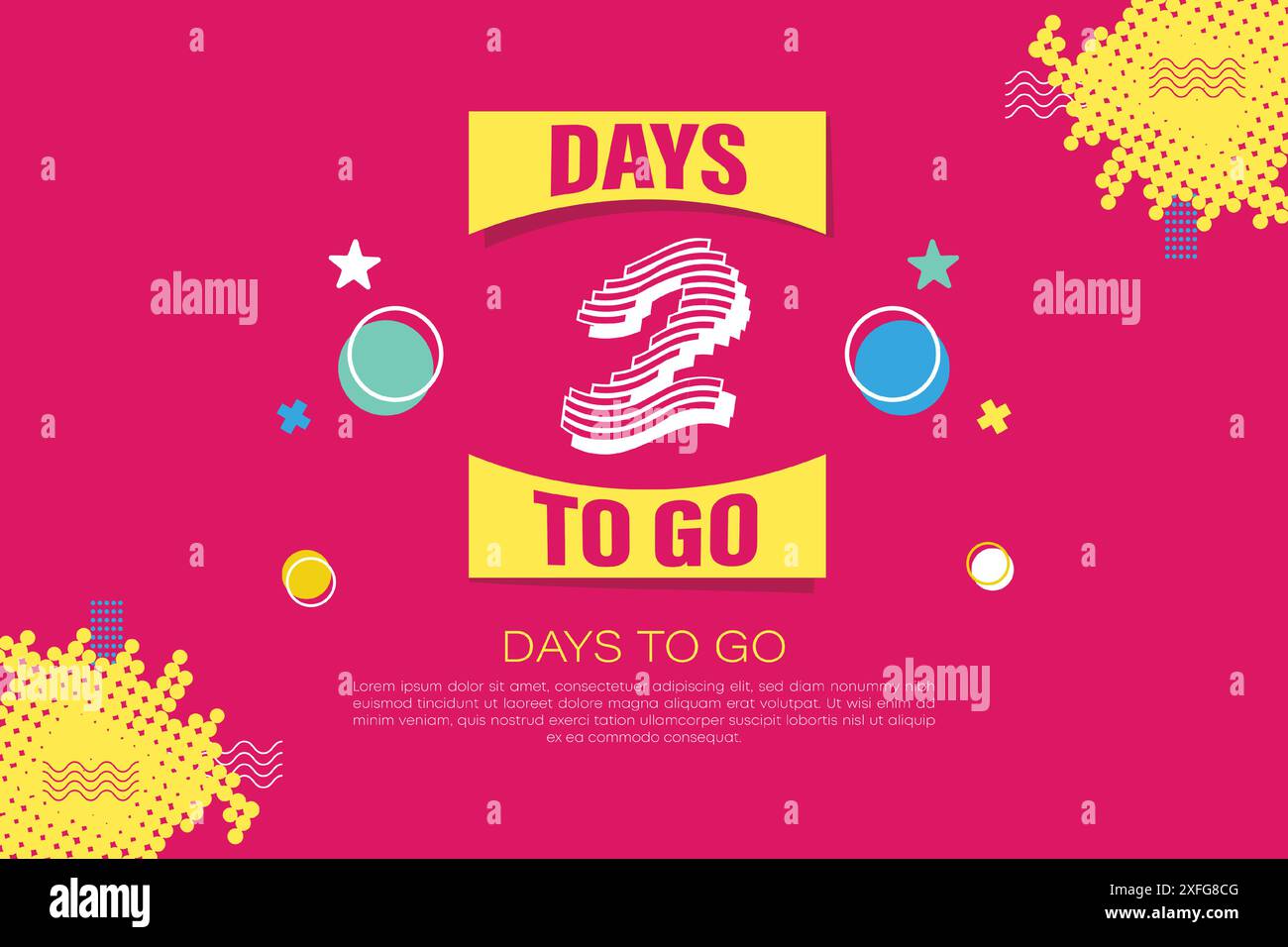 Two Days To Go Badges and Stickers. 2 Days Countdown left days banner ...