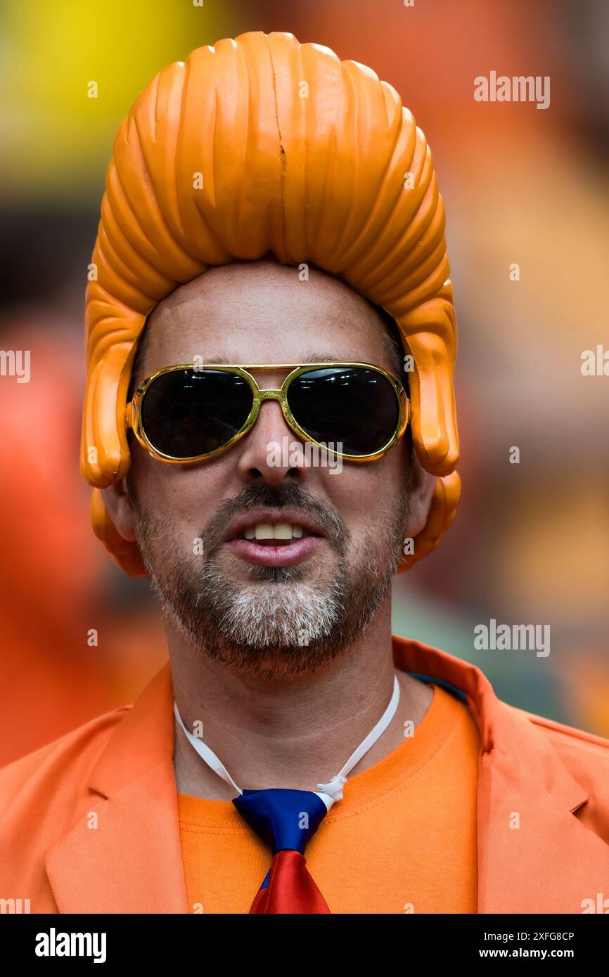 Munich, Germany. 2 July 2024. A fan of Netherlands looks on during the ...