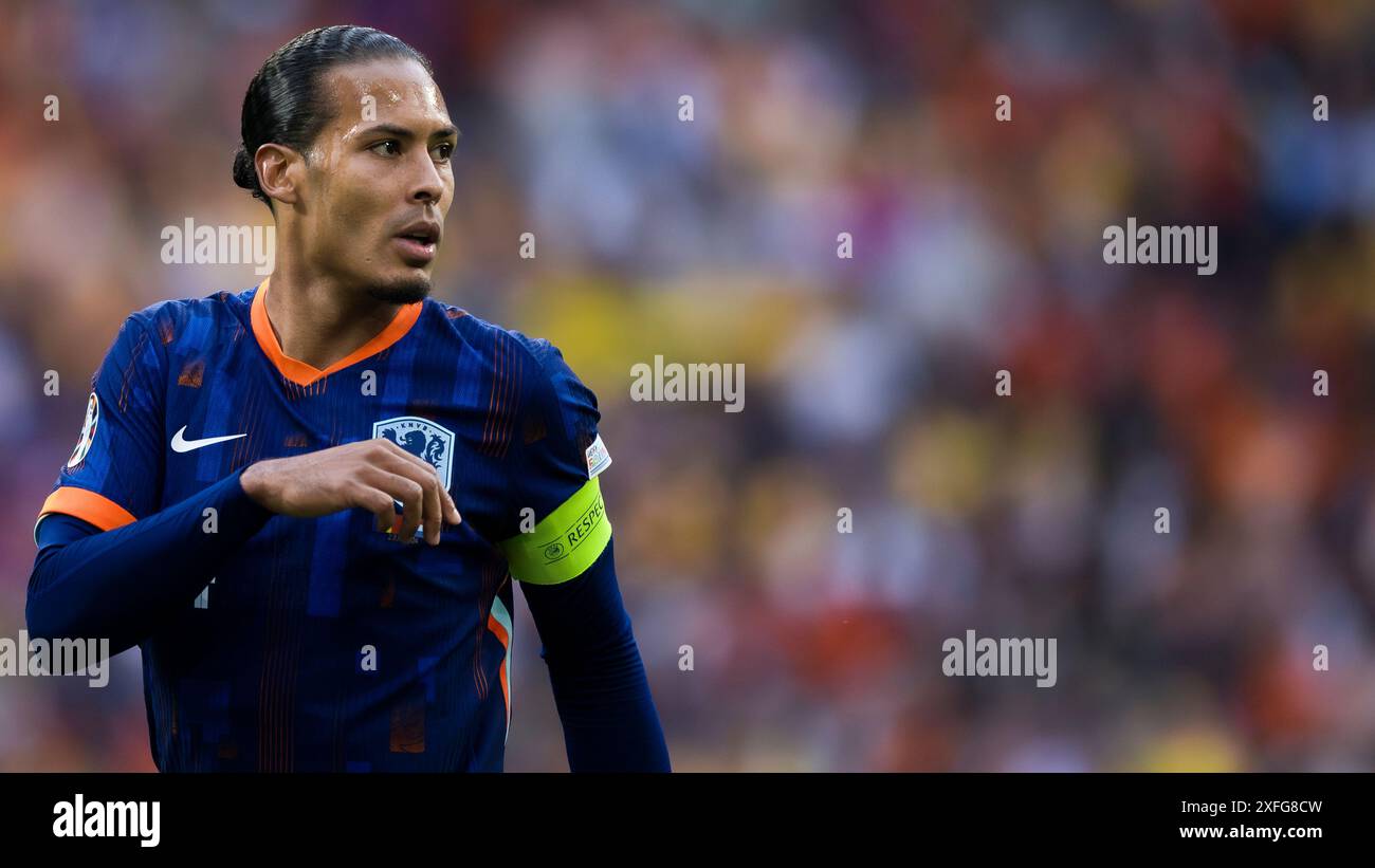 Munich, Germany. 2 July 2024. Virgil van Dijk of Netherlands looks on ...