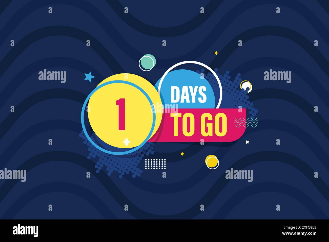 One Days To Go Badges and Stickers. 1 Days Countdown left days banner ...
