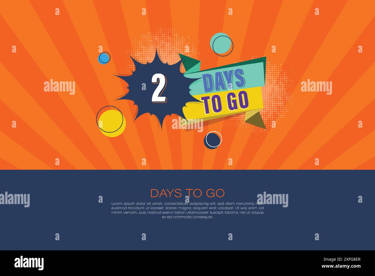 Two Days To Go Badges and Stickers. 2 Days Countdown left days banner ...