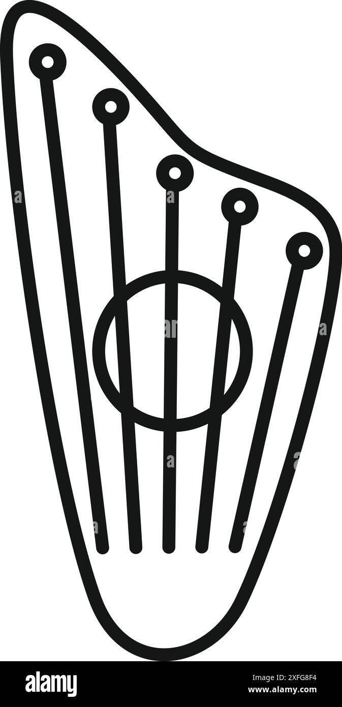 Ancient kannel music instrument icon. Outline ancient kannel music ...