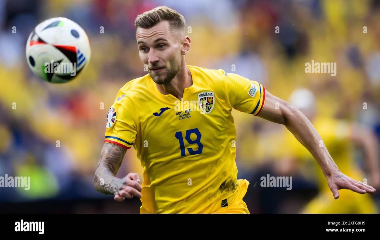 Munich, Germany. 2 July 2024. Denis Dragus of Romania in action during ...