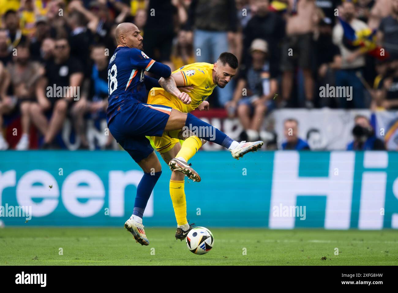 Munich, Germany. 2 July 2024. Donyell Malen of Netherlands competes for ...