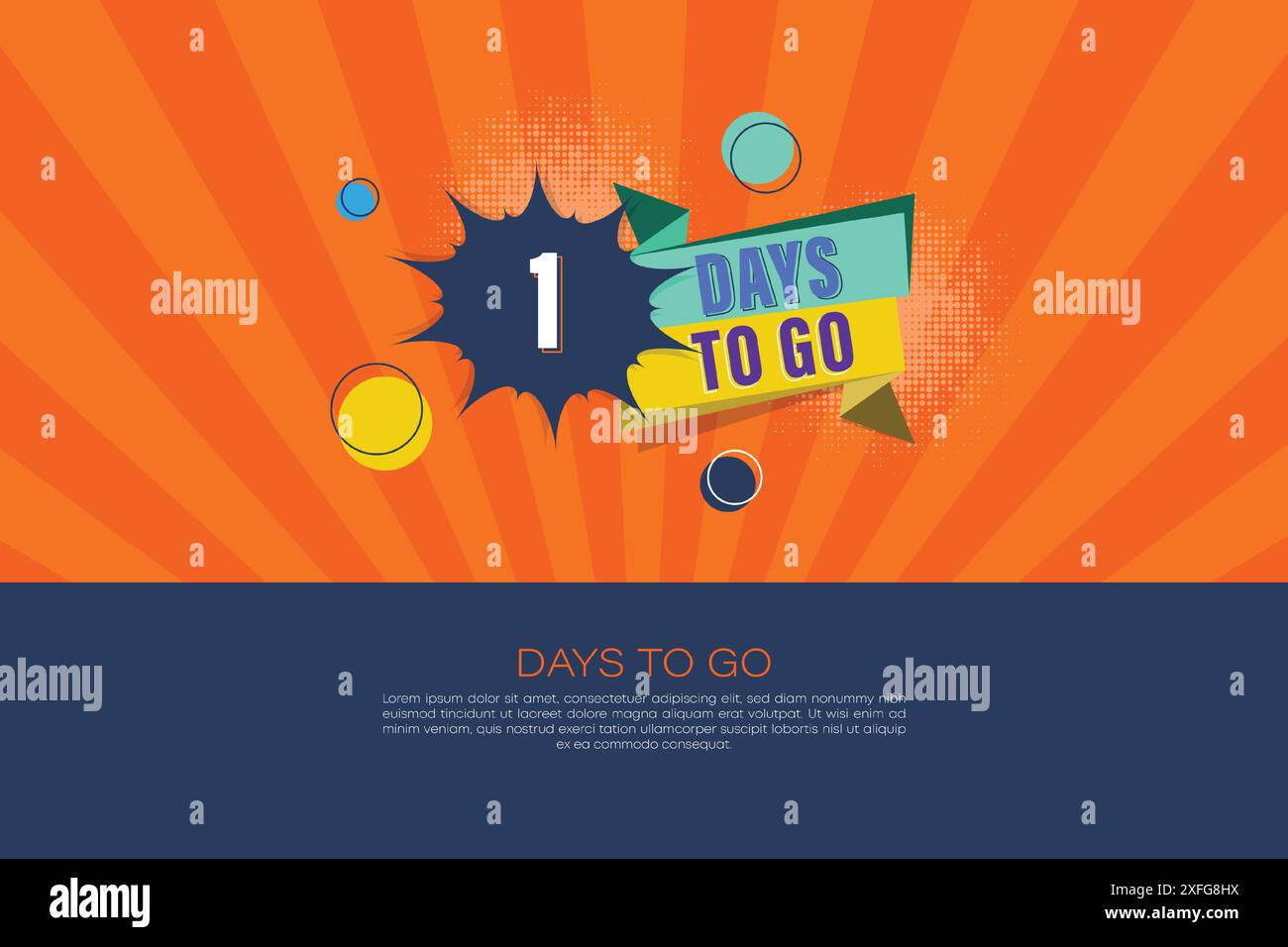 One Days To Go Badges and Stickers. 1 Days Countdown left days banner ...