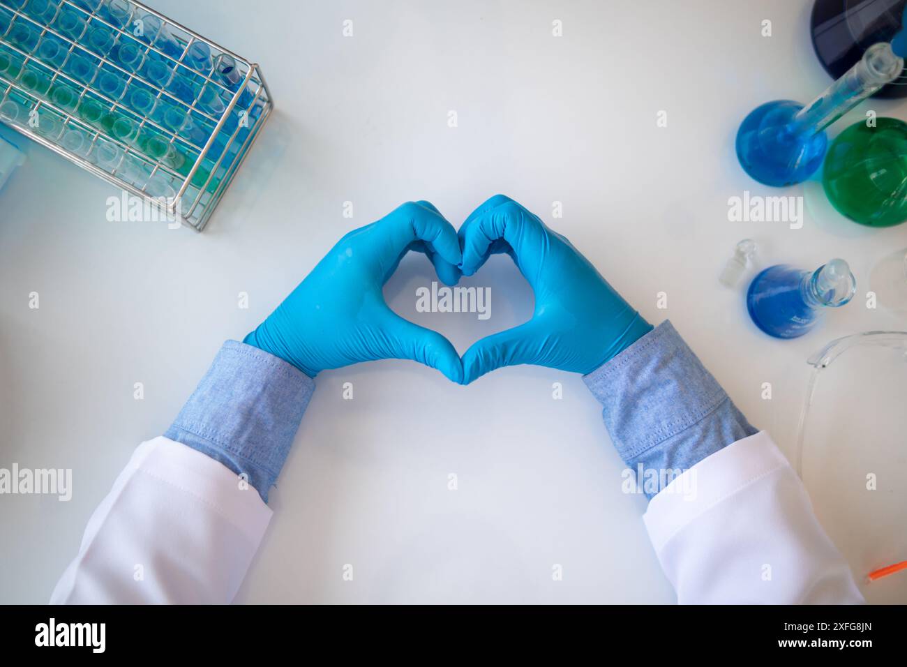 The heart symbol in the hand of a doctor is a symbol of the campaign to ...
