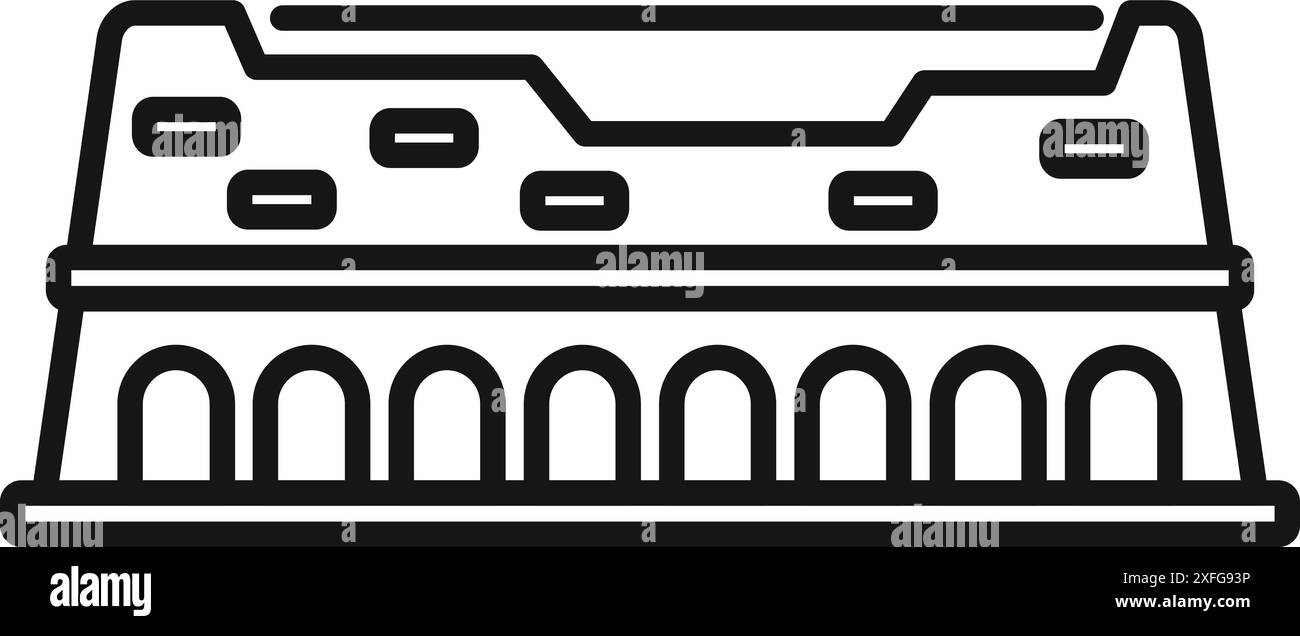 Simple line icon of the colosseum, showing the impact of roman ...
