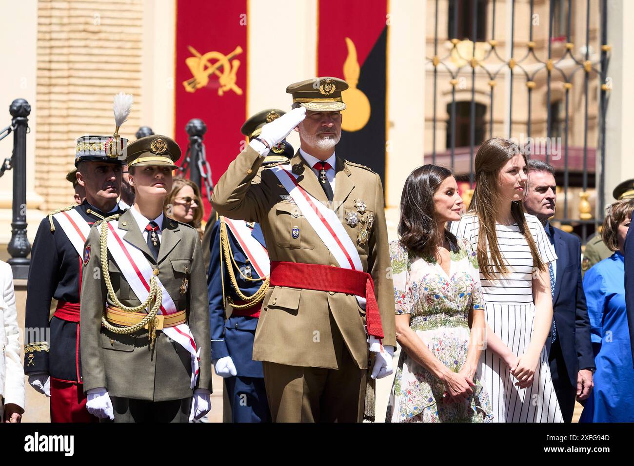Zaragoza. Spain. 20240703, King Felipe VI of Spain, Queen Letizia of ...