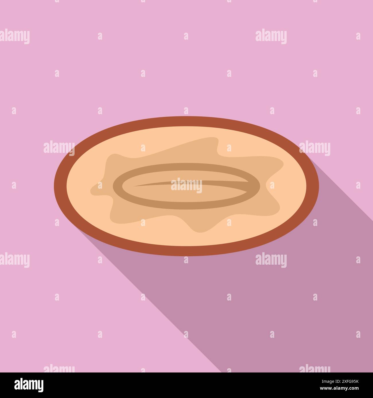 Minimalist illustration of a half date fruit showing seed inside Stock ...