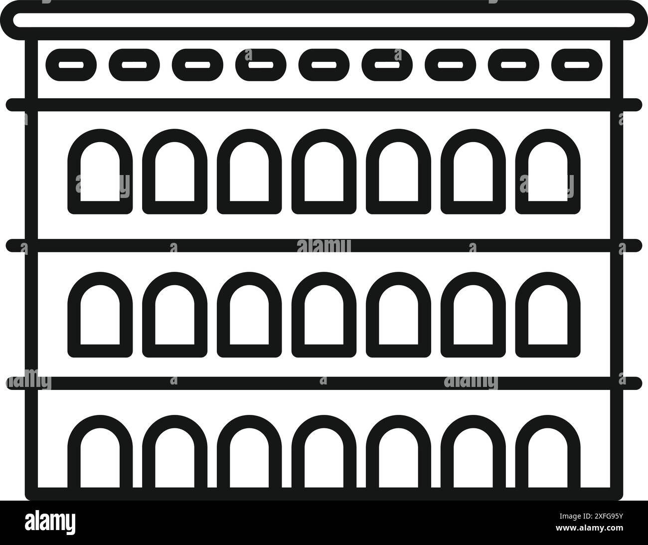 Simple line drawing of the colosseum, a famous amphitheater in rome ...
