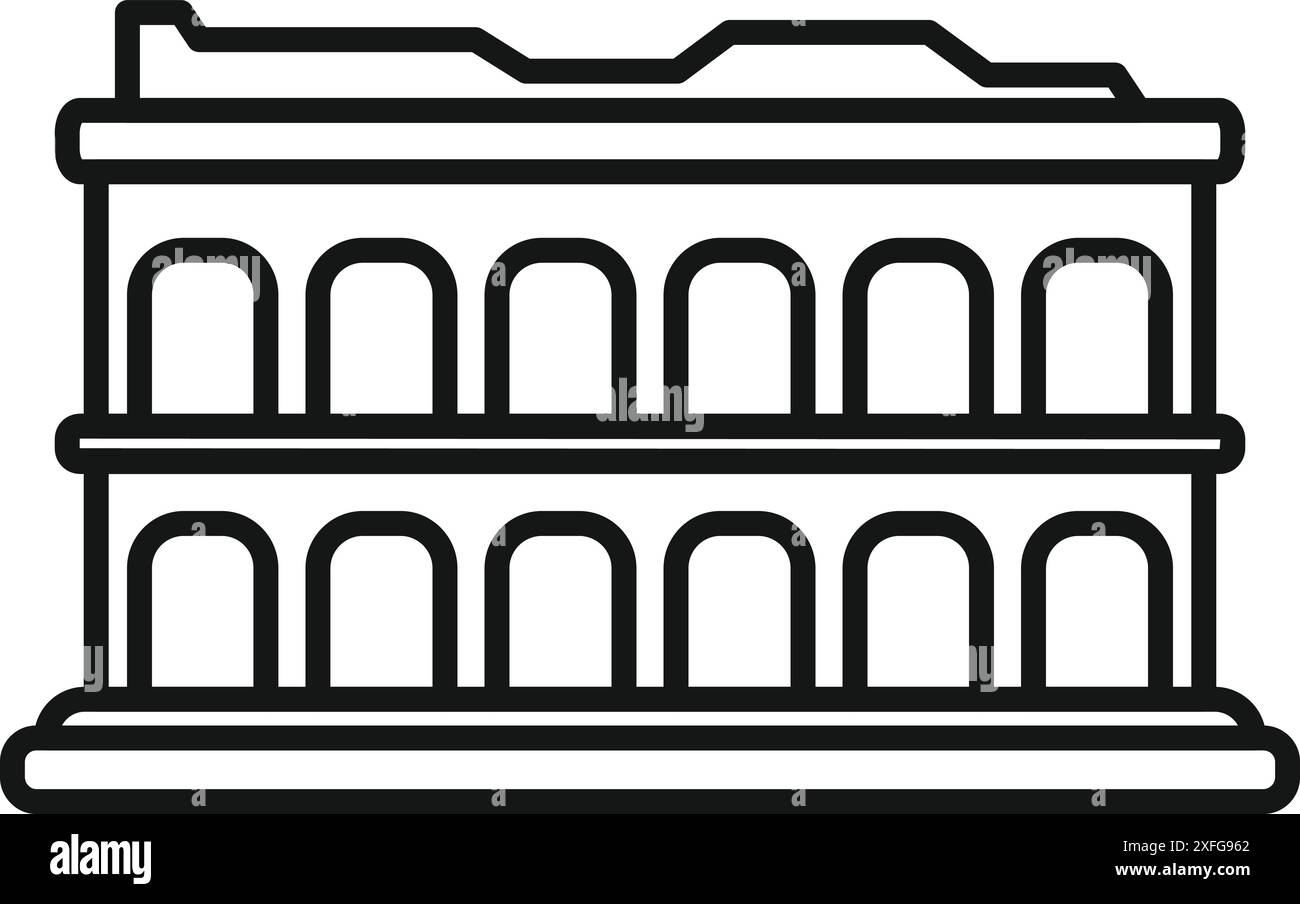 Colosseum building representing ancient roman architecture from two ...