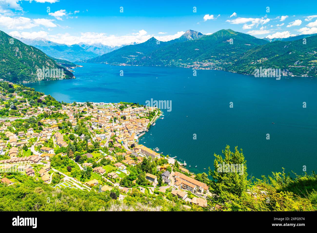 Panorama of Lake Como, photographed from the village of Croce, with the ...