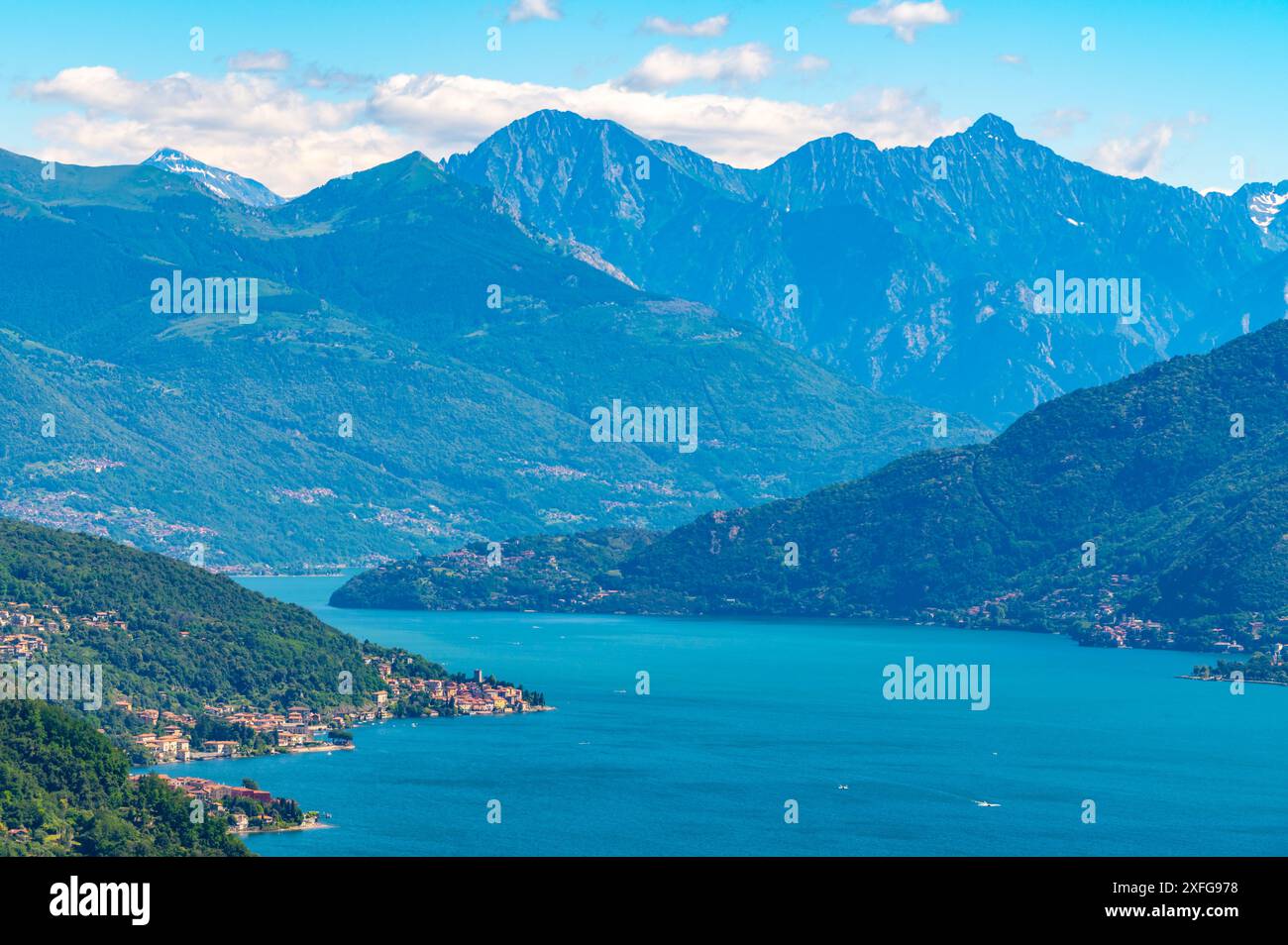 Panorama of Lake Como, photographed from the village of Croce, with the ...