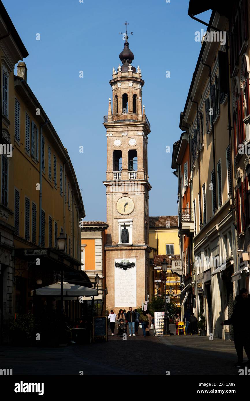Historic Parma street showcasing iconic architectural landmarks Stock ...