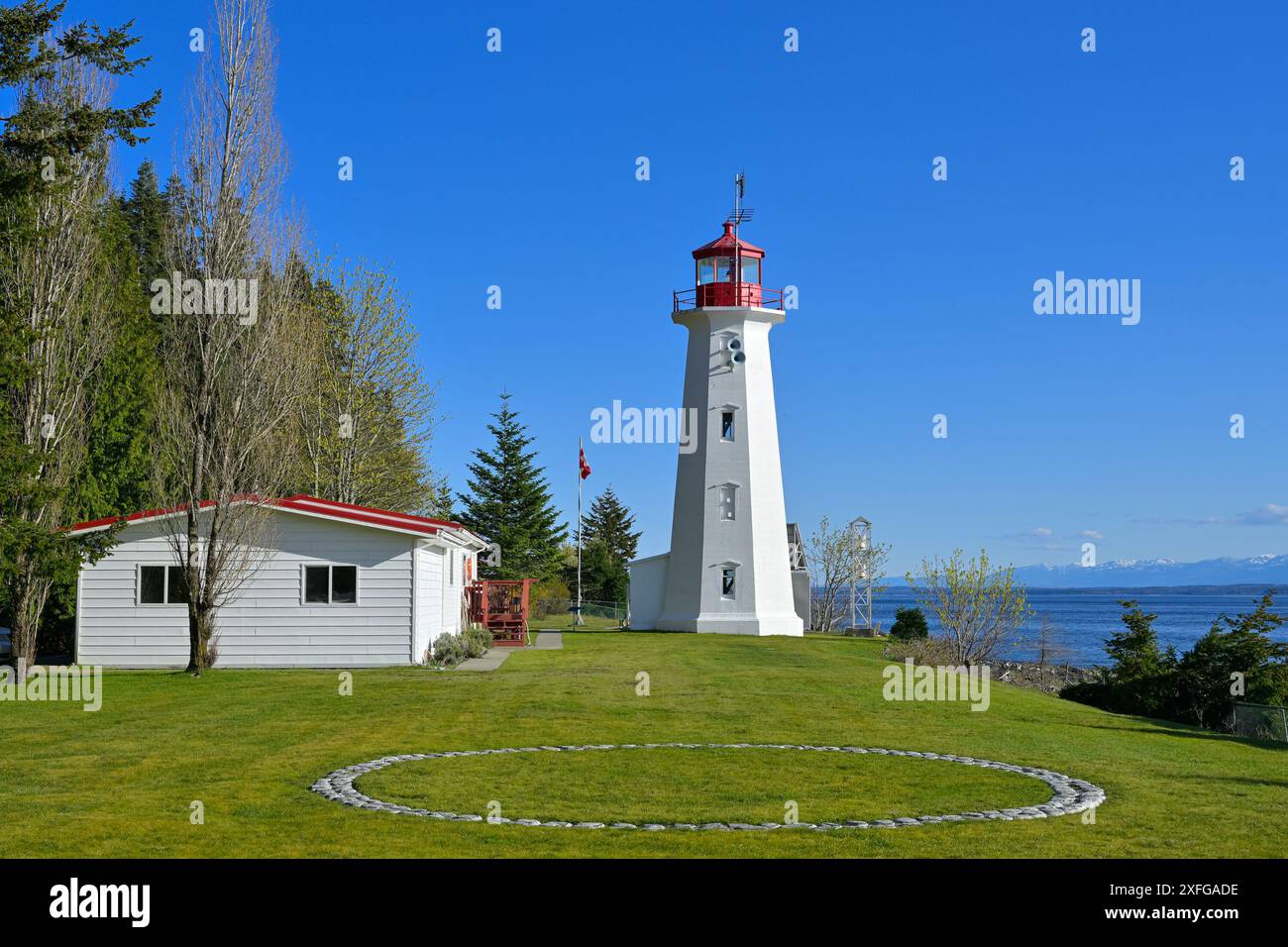 Cape Mudge Lighthouse, Quadra Island, British Columbia, Canada Stock ...