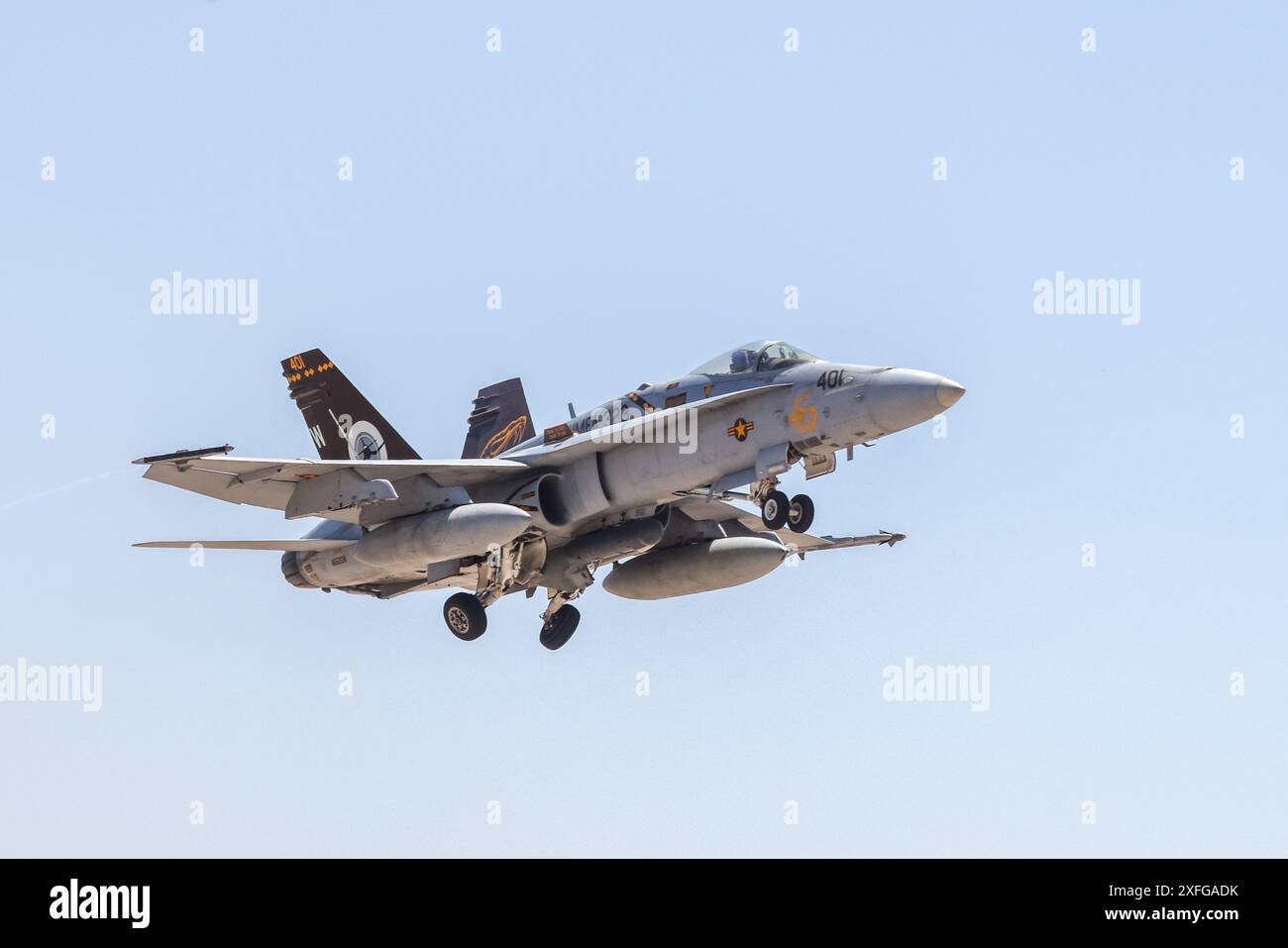 A U.S. Marine Corps F/A-18 Hornet assigned to Marine Fighter Attack ...