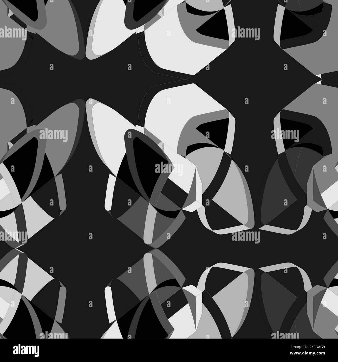 Monochrome abstract geometric seamless pattern. Vector black and white ...
