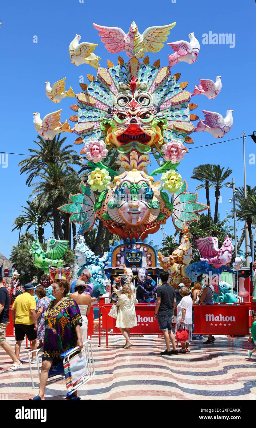 Alicante, Spain- June 20, 2024: The Hogueras, the enormous cardboard ...