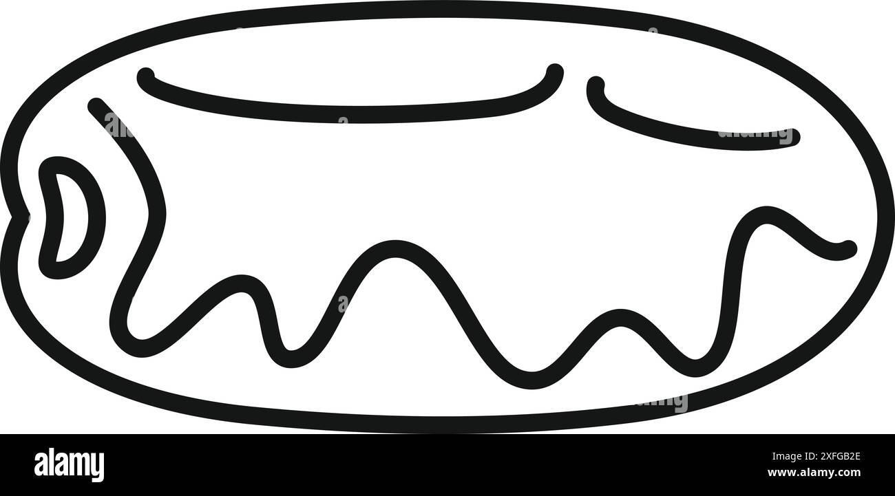 Minimalist line art illustration featuring a glazed donut with icing ...